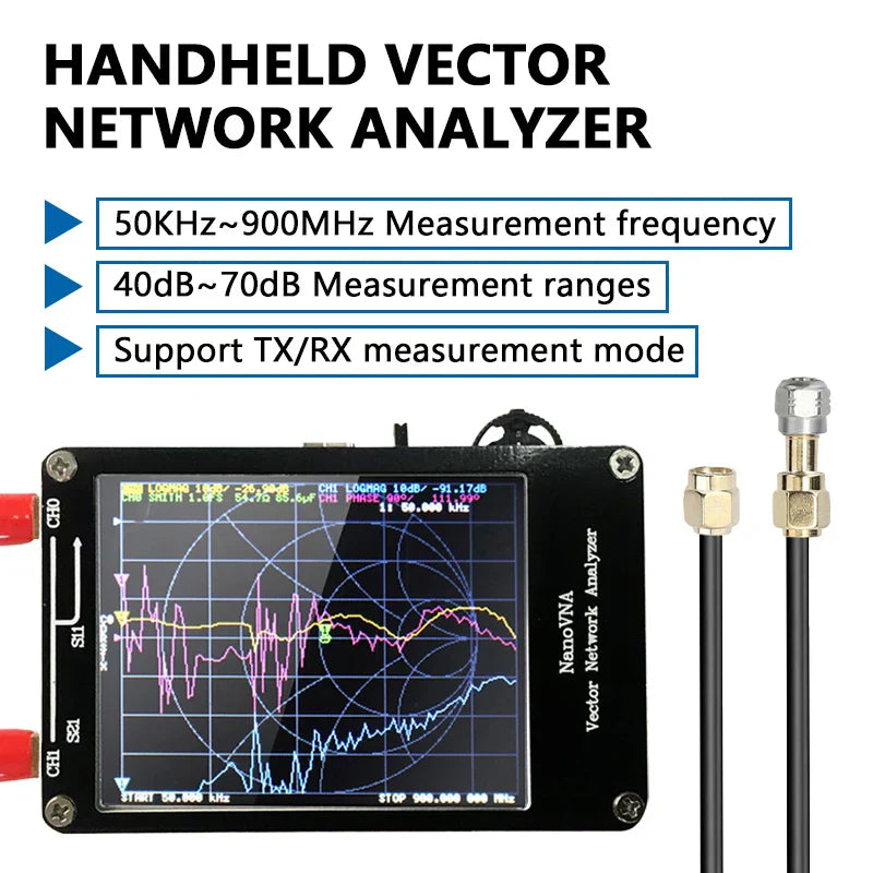 Nano-VNA Vector Network Analyzer 50KHz-900MHz Standing Waves Shortwave ...